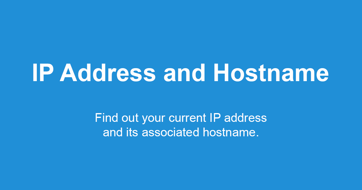 What Is My IP Address and Hostname | Free Lookup Tool